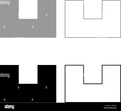Pit With Square Hole Ground Dimple Set Icon Grey Black Color Vector