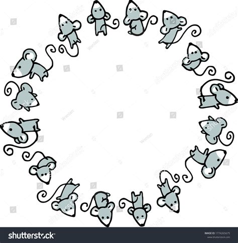 Vector Drawing Mouse Circle Border Frame Stock Vector Royalty Free Shutterstock