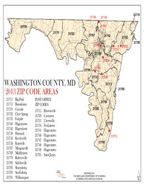 Fillable Online Planning Maryland Zip Codes ComstatemdListing Of
