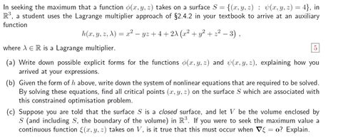 Solved In Seeking The Maximum That A Function ϕxyz Takes