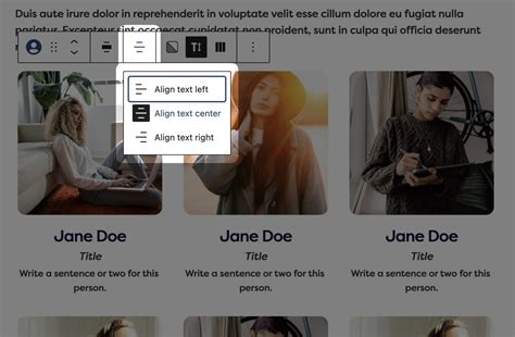 Text Alignment Dirigible Support