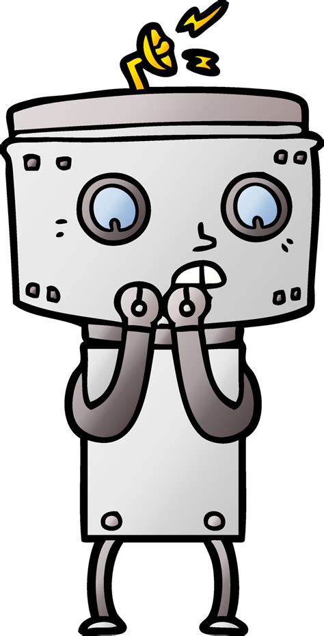 Nervous Cartoon Robot 12428916 Vector Art At Vecteezy