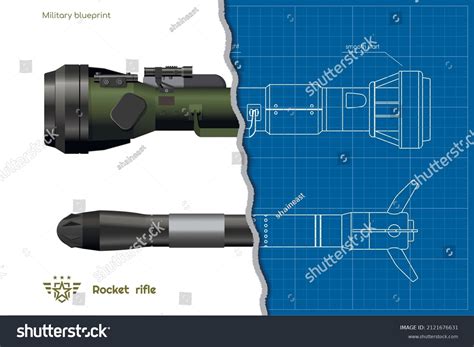 Outline Rocket Launcher Side View Realistic Stock Vector Royalty Free