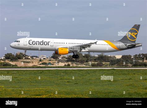 Condor Airbus A321 211 REG D ATCA Arriving For Maintenance In Malta Stock Photo Alamy