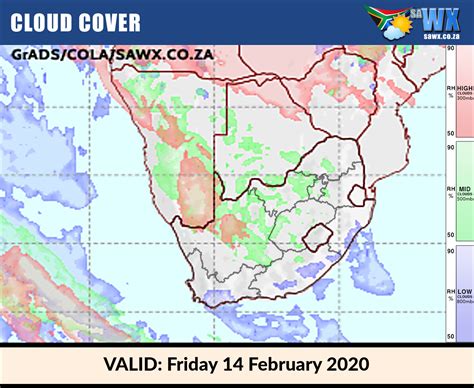 South Africa And Namibia Weather Forecast Maps Friday 14 February 2020