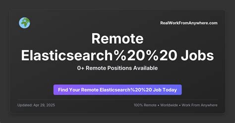 Remote Elasticsearch Jobs Work From Anywhere