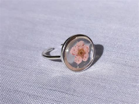 Sterling Silver Dried Flower Ring