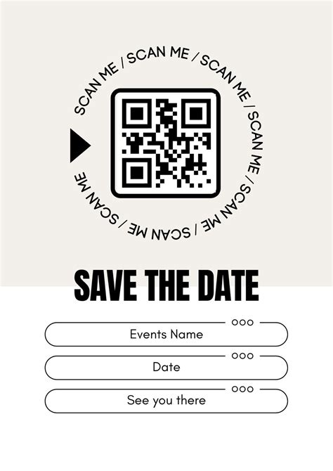 Digital QR Code Download Save The Date Wedding Party Add The QR Code To Your Invitation Within