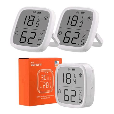 3 Stk Sonoff Zigbee Temp And Fugt Sensor Display