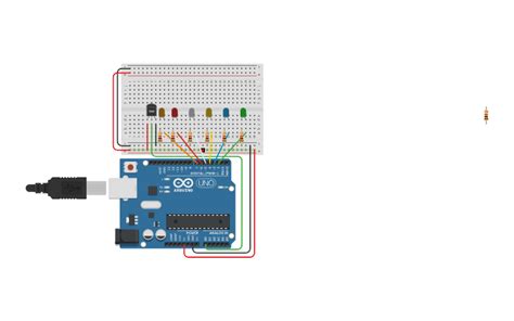circuit design led with temp sensor tinkercad