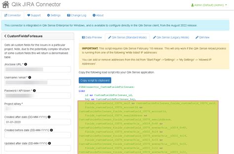 Solved Qliksense Jira Data Connection How To Retrieve C Qlik