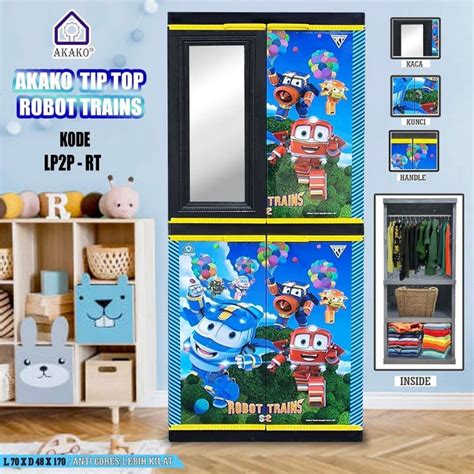 Jual Lemari Pakaian Plastik Akako Tiptop JUMBO 2 Pintu Motif Gantung