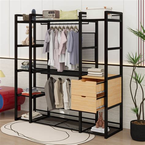 17 Stories Open Style Wardrobe With Drawers And Modern Bedroom Storage