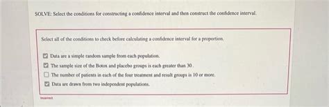 Solved Based On The Data Provided Select The Conditions For Chegg