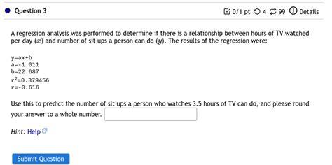 Solved A Regression Analysis Was Performed To Determine If Chegg