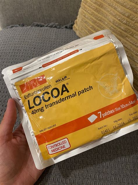 Locoa 40mg Transdermal Patch Health And Nutrition Medical Supplies And Tools On Carousell