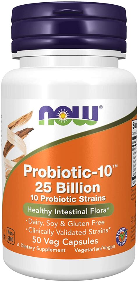 Now Supplements Probiotic 10 25 Billion 10 Probiotic Strains Healthy I