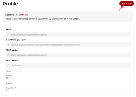 Edit Techpass Profile