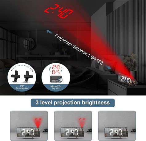 Ankilo Projection Alarm Clock For Bedroom Ceiling 75 Digital Clock