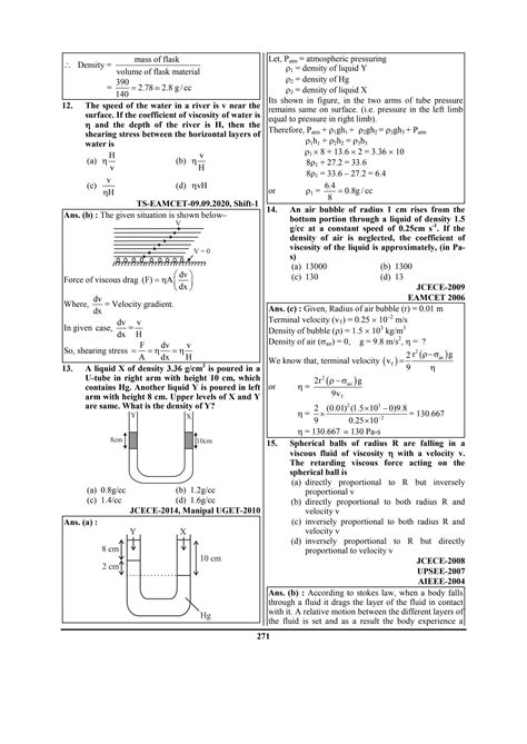 SOLUTION Mechanical Properties Of Fluids Neet Jee Questions Practice Studypool