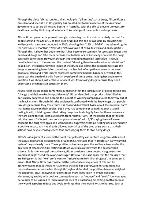 Argument Analysis Through The Piece “six Reason Australia Should