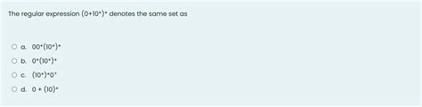 Solved The Regular Expression Denotes The Same Set Chegg