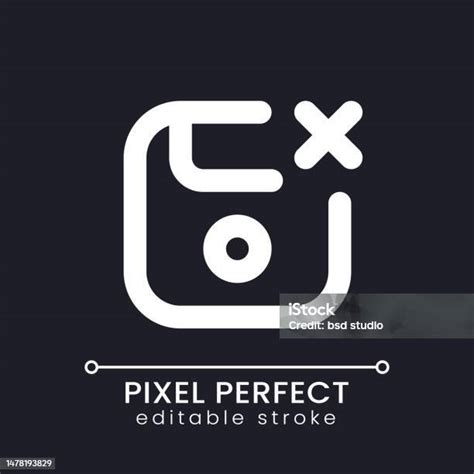 Cancel Saving Pixel Perfect White Linear Ui Icon For Dark Theme Stock