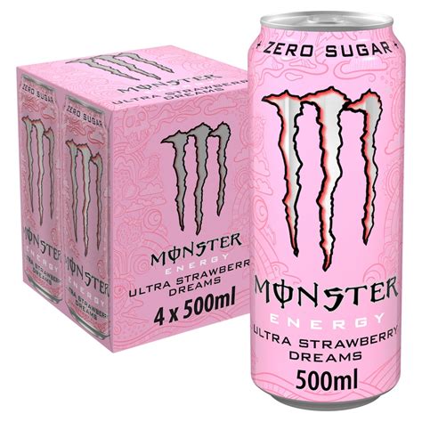 Monster Energy Ultra Strawberry Dreams 4x500ml Tesco Groceries
