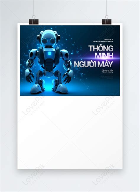 Mẫu Poster Quảng Cáo Thông Tin Mạng Dữ Liệu Robot Trí Tuệ Nhân Tạo Với