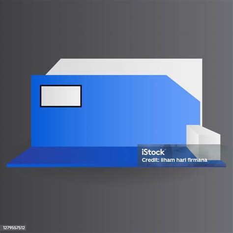 간단한 벽 부스 모형 이벤트 3d 렌더링을 위한 전시 스탠드 0명에 대한 스톡 벡터 아트 및 기타 이미지 0명 3차원 형태