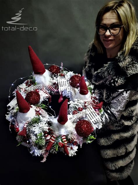 Wianek bożonarodzeniowy Wianki świąteczne Total Deco