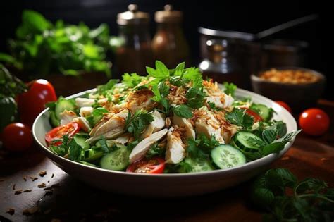 Premium Photo Hearty Chicken Salad Delight