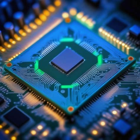 premium photo integrated microchip circuit board for server central computer processor