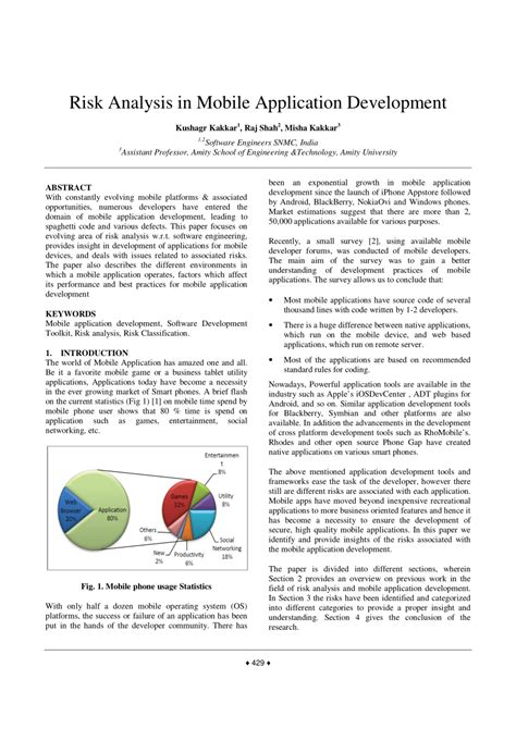 Pdf Risk Analysis In Mobile Application Development