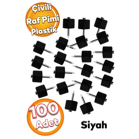 Black Hard Plastic Shelf Pins With Nails 100 Pack