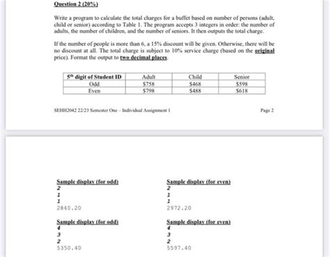 Solved Write A Program To Calculate The Total Charges For A Chegg