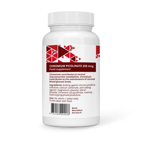 Chromium 250 Mcg As Picolinate Vegan Tablets Stivits