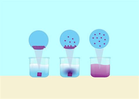 Premium Vector Process Of Diffusion Solid Particles In Liquid