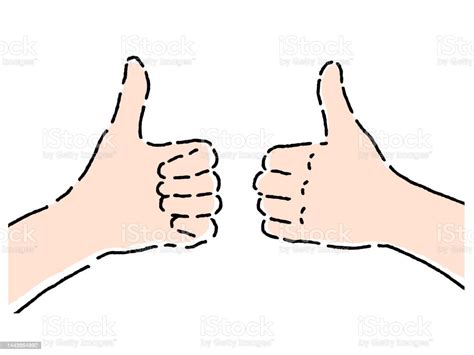 Hand Drawn Style Illustration Hand Gesture Stock Illustration