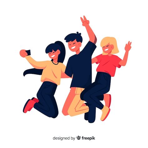 Grupo de jóvenes posando para una foto Vector Gratis
