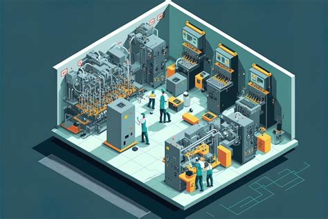 Premium Ai Image Isometric Smart Industrial Plant A Group Of