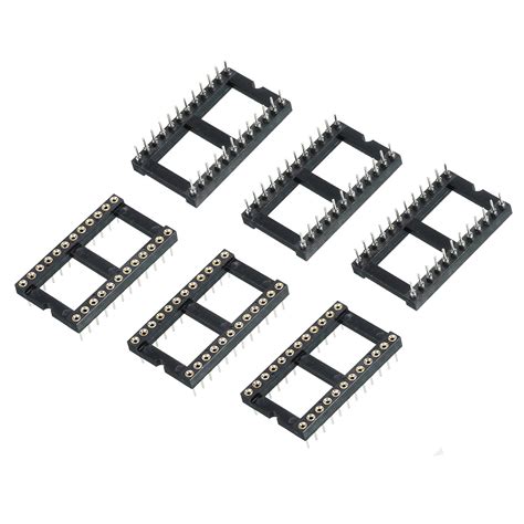 Uxcell Dip Ic Chip Socket Adapter Round Pin 24p 2 54mm Pitch 7 6mm Ic