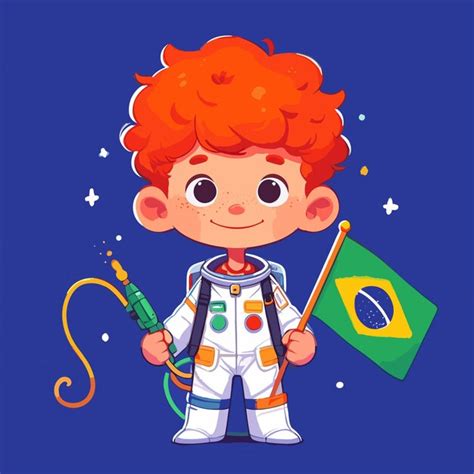 Astronauta Brasileiro Premium Vektor