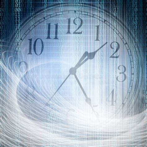 Conceptual Technology And Time Image Of Binary Code With Clock A Stock