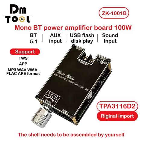 Dm Zk 1001b Mono 100w Bluetooth Audio Power Amplifier Module With Tws