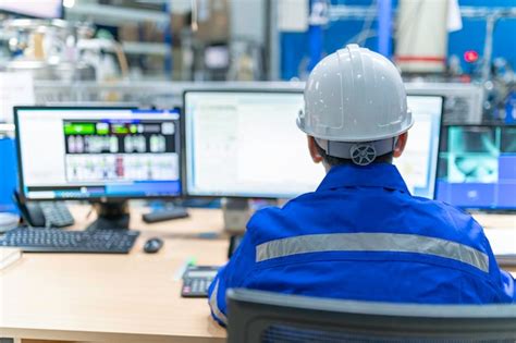Premium Photo Engineer Working At Control Roommanager Control