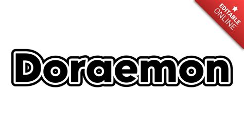 Doraemon Two Strokes Outlines Font Text Effect Generator