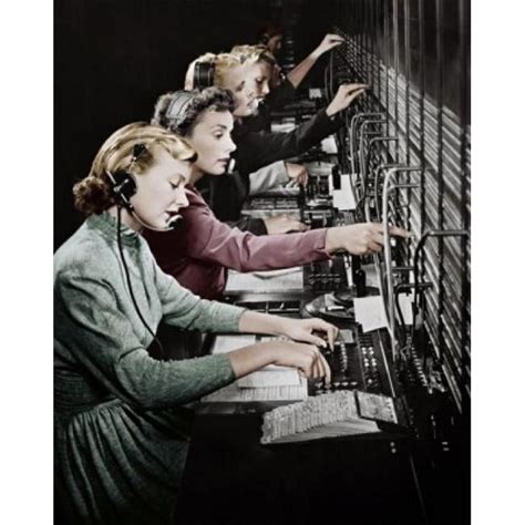Superstock Side Profile Of Group Of Telephone Operators Operating