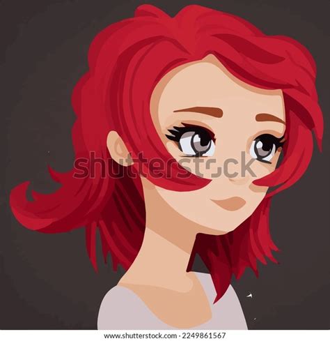 Portrait Woman Red Hair Vector Drawing Stock Vector Royalty Free