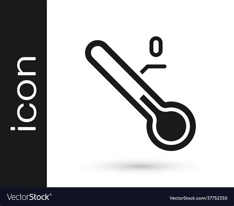 Black Meteorology Thermometer Measuring Icon Vector Image